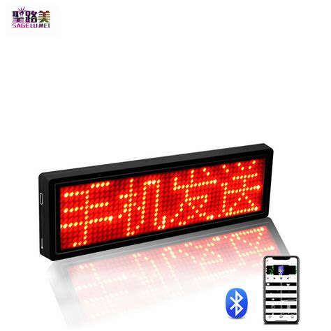 충전식 블루투스 디지털 Led 배지 Diy 프로그래밍 가능한 스크롤 메시지 미니 Led 이름표 15 디스플레이 언어 배지 모듈 참신 점화