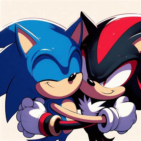 Sonic And Shadow Hug By Sonfandow On Deviantart