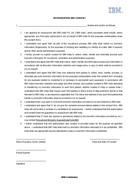 Biometric Consent Form Pdf Biometrics Authentication