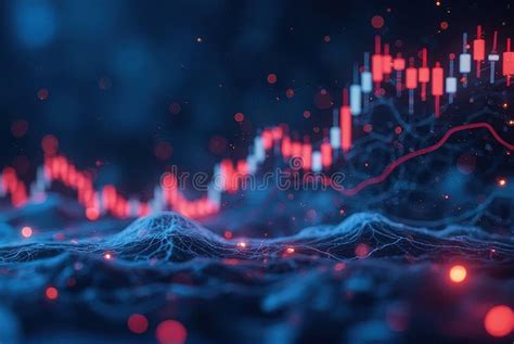 Analyzing Financial Trends Stock Market Data Visualization Digital Space Graph Generative Ai