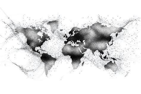 Global Network Connections World Map Abstract Art Stock Illustration Illustration Of Global