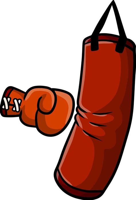 Punching Bag Martial Art Combat Skill Cartoon Flat Illustration