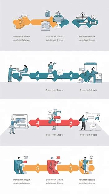 Four Process Infographic Templates With 3 4 5 And 6 Steps Premium AI