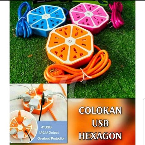 Stop Kontak Usb Hexagon Socket Usb Colokan Listrik Smart Power Elektronik Lainnya Di Carousell