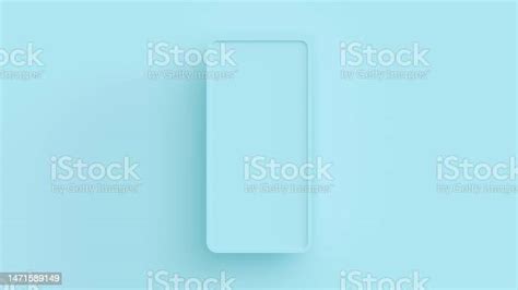 넓은 여백과 중앙에 스마트폰 크기의 프레임이 있는 파란색 3d 배경 밝은 청색에 대한 스톡 벡터 아트 및 기타 이미지 밝은 청색 빛 스마트폰 Istock