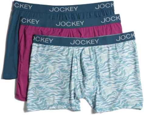 Jockey Mens Underwear Active Microfiber 5 Boxer Brief 3 Pack Blue