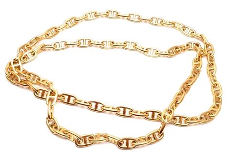 Hermes Chaine Dancre Anchors Yellow Gold Link Chain Necklace At