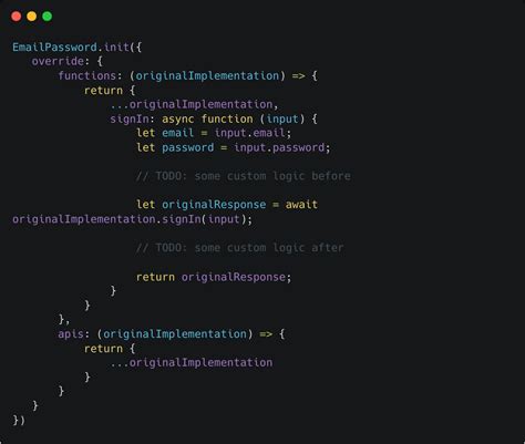 How To Customise SuperTokens APIs