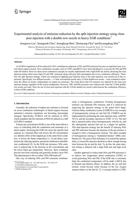 Pdf Experimental Analysis Of Emission Reduction By The Split Injection Strategy Using Close