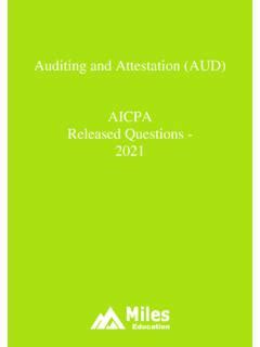 Auditing And Attestation AUD AICPA Released Questions Auditing And Attestation Aud Aicpa
