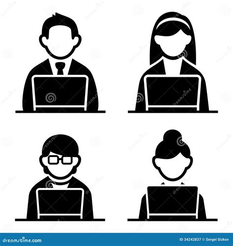 Programmer Icons Set Stock Vector Illustration Of Clip 34242837