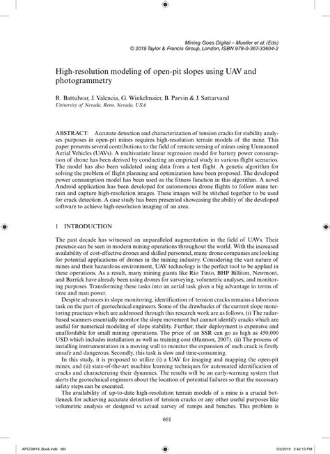 pdf high resolution modeling of open pit slopes using uav and