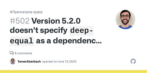 Version 520 Doesnt Specify `deep Equal` As A Dependency But Still Tries To `require` It