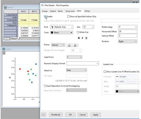 如何给图中的数据点添加其他列里的文本或数值标签？ Origin绘图问题 Origin中文网