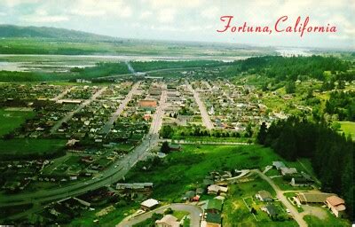 Fortuna California Postcard 1960s Aerial View Ebay