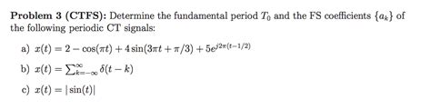 Solved Determine The Fundamental Period T 0 And The Fs