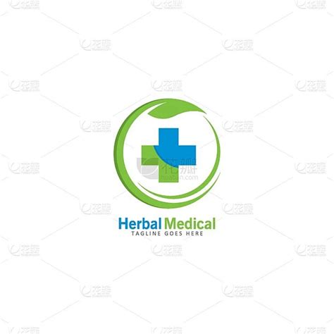 草药医学标志矢量图标插图素材 花瓣网