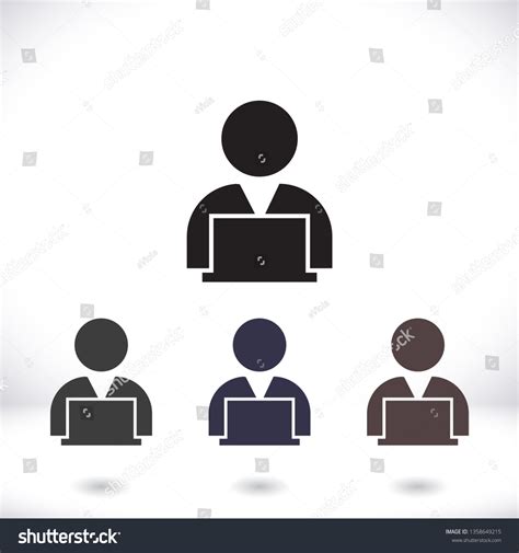 Man Laptop Vector Icon Stock Vector Royalty Free Shutterstock
