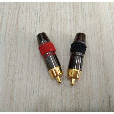 Jual Jack Rca Metal Hitam Jek Rca Metal Hitam Per Set Shopee Indonesia