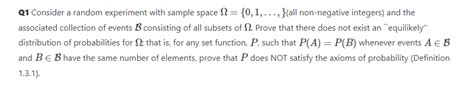 Q1 Consider A Random Experiment With Sample Space