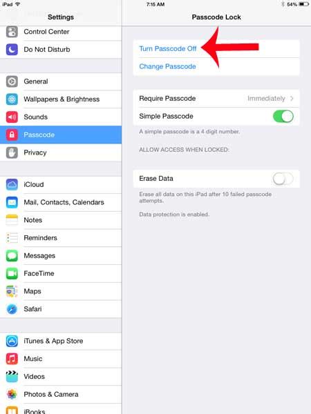 How To Turn Off The Passcode On The IPad Solve Your Tech