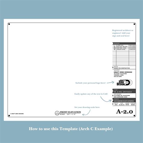 Architecture CAD Title Block Templates Ansi And Arch Sizes For