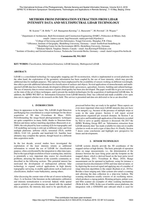 pdf methods from information extraction from lidar intensity data and