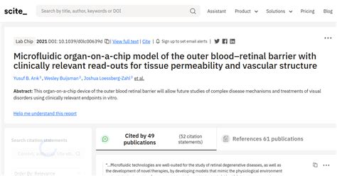 Microfluidic Organ On A Chip Model Of The Outer Bloodretinal Barrier