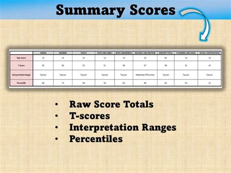Sensory Processing Measure 2nd Edition Home Form Ages 12 21 Scoring