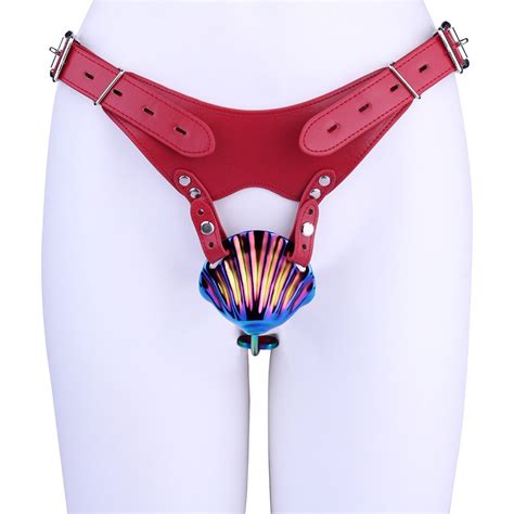 Rainbow Metal Male Chastity Cage Premium Shell Design Chastity Cage