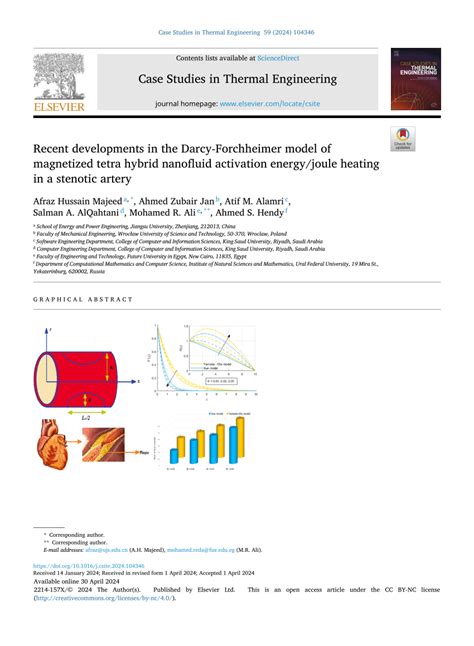 Pdf Recent Developments In The Darcy Forchheimer Model Of Magnetized Tetra Hybrid Nanofluid