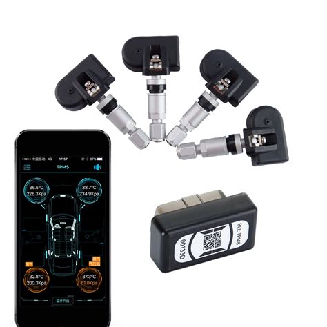 Viecar Car Tire Pressure Alarm System Bluetooth OBD APP TPMS Monitoring Tyre Built In Sensor
