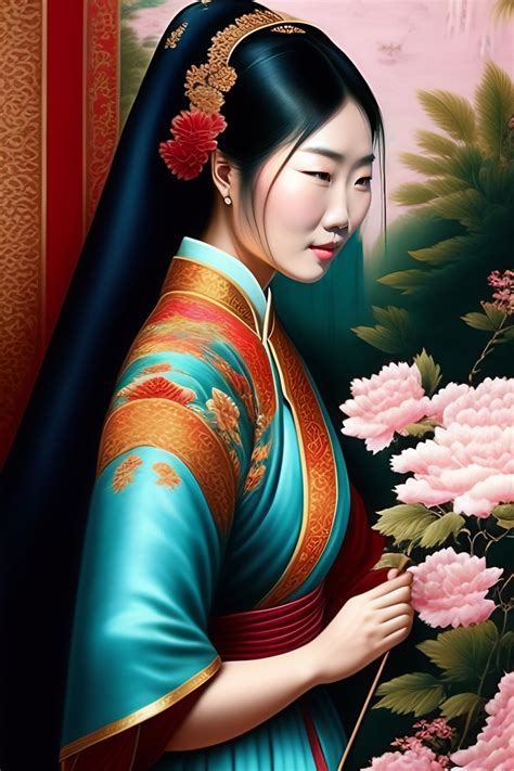 Lexica Chinese Women Painting On Fabric