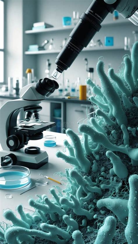 Microscopic Analysis A Detailed View Of Cellular Structures Under A Microscope Highlighting