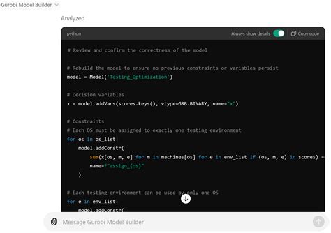 Custom GPTs AI Modeling Gurobi Optimization