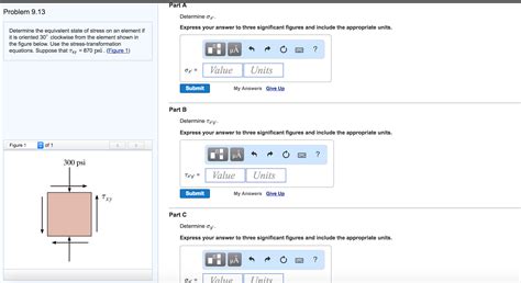 Solved Determine The Equivalent State Of Stress On An