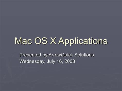 Mac Os X Applications Ppt