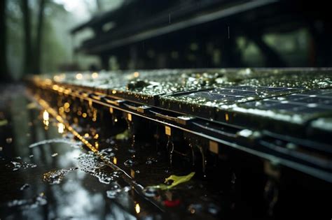Premium Ai Image Rain Drops On Solar Panels Ai Generated