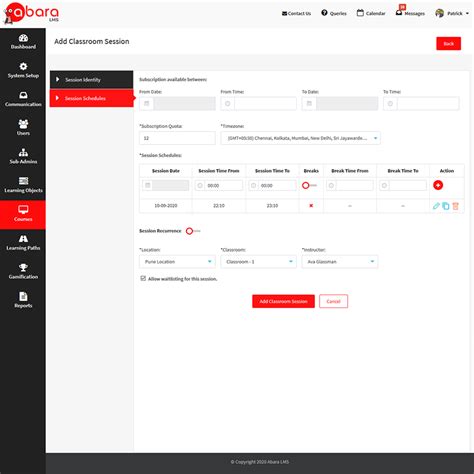 Lms With Ilt Features Vilt Features And Classroom Management Abara