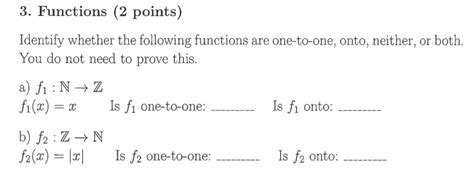 Solved 3 Functions 2 Points Identify Whether The Chegg Com