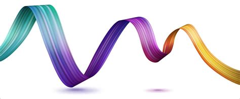 Waving Multicolor Gradient Ribbon Brushstroke Texture Vector Illustration 42056756 Vector Art