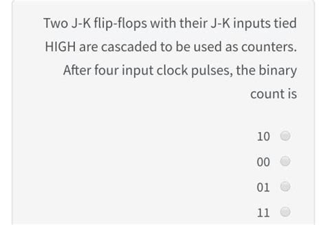 solved two j k flip flops with their j k inputs tied high