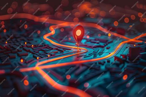 Digital Gps Location On Map With Pin Route Path Concept Premium Ai Generated Image