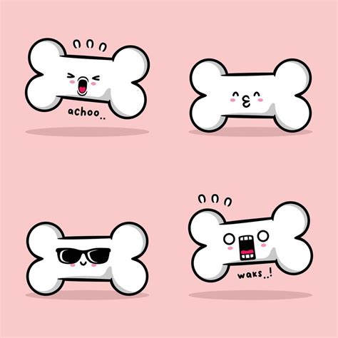 Vector Illustration Of Cute Bone Emoji 19862615 Vector Art At Vecteezy