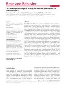 Pdf The Neurophysiology Of Biological Motion Perception In Schizophrenia