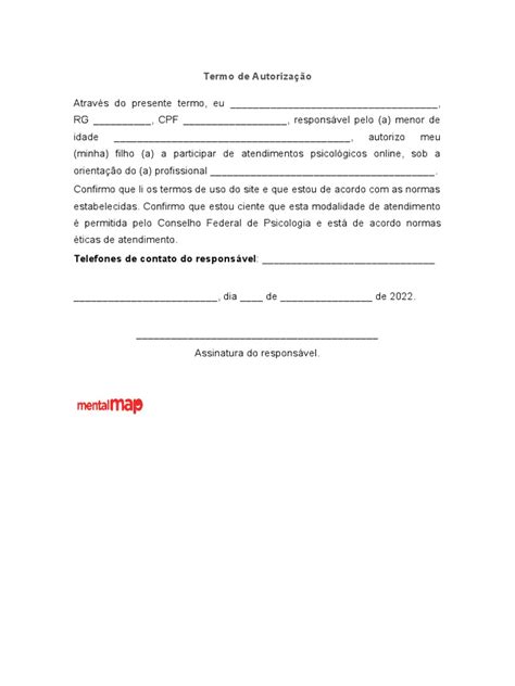 Termo De Autorização Pdf
