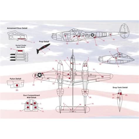 P 38 Lightning Model Kits Historical Aircraft Replicas Scale 1 48