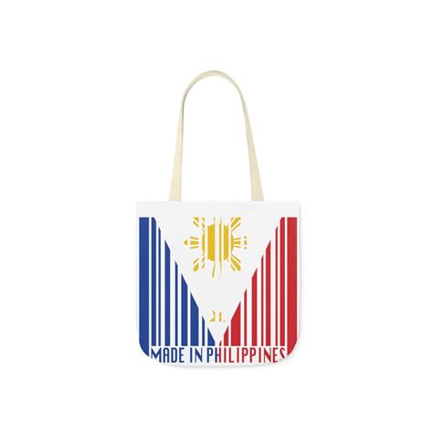 Made In Philippines Flag Barcode Canvas Tote Bag Filipina Ts