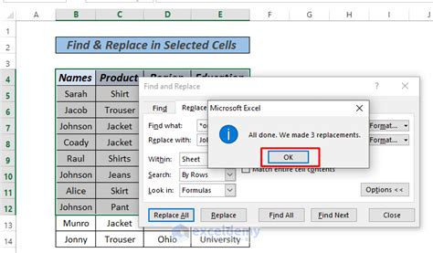 How To Replace Text In Selected Cells In Excel Simple Methods