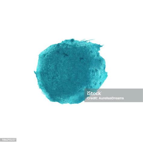 추상 시안 수채화 배경입니다 컬러풀한 아쿠아렐 페인트 텍스처 흰색에 격리 된 둥근 브러시 스트로크 생생한 잉크 얼룩 무늬 페인트 스플래시 건조한에 대한 스톡 사진 및 기타